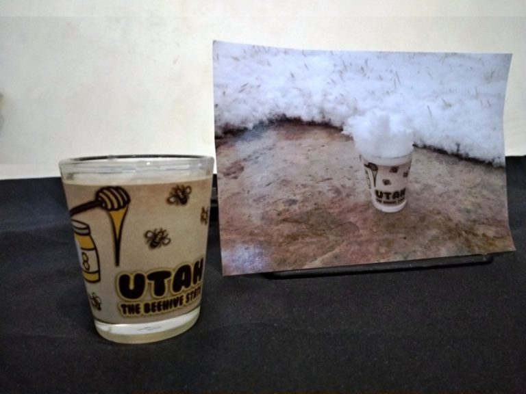 Snow Inside a Shot Glass, Flew Across the Pacific